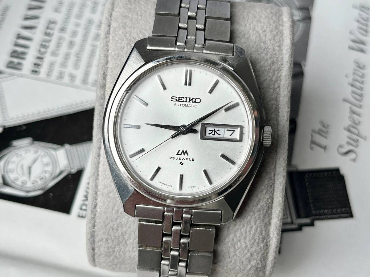 Vintage Seiko Lord Matic 5606-7000 1971 LM Roadmatic Steel Automatic ...
