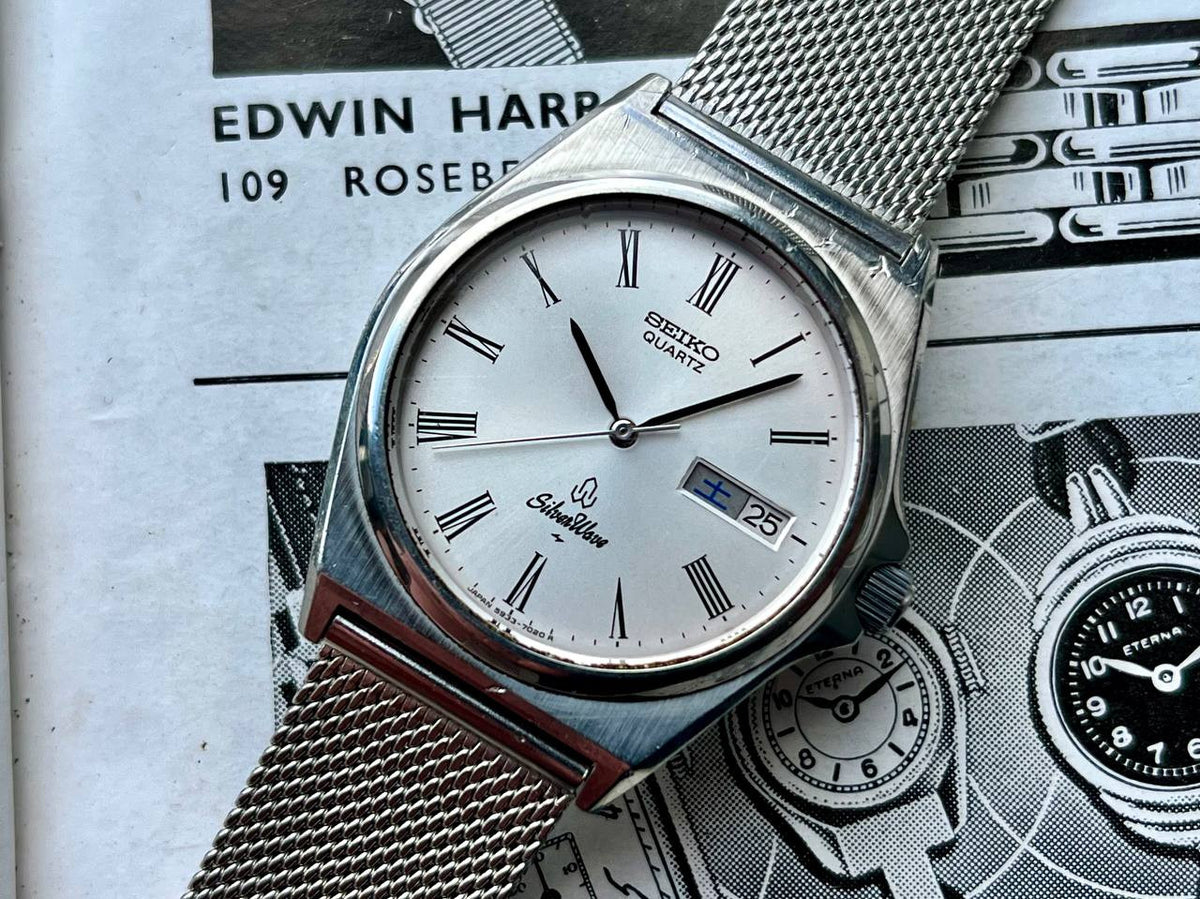Vintage Seiko Silverwave Watch 5933-7020 Roman Dial 1981 Quartz JDM ...