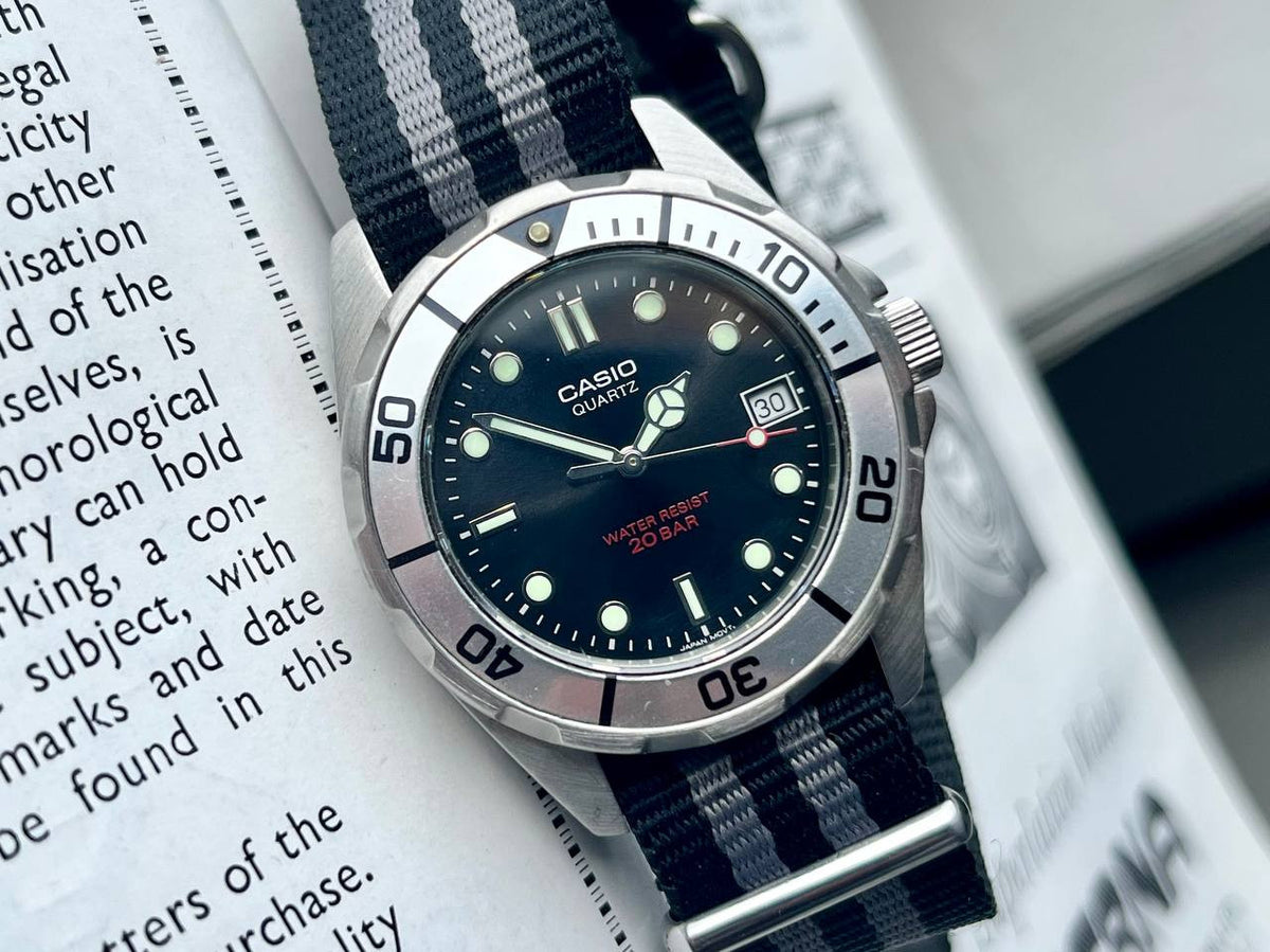 Vintage Casio Edifice EFL-200 Diver Watch Quartz JDM 20 ATM Working ...