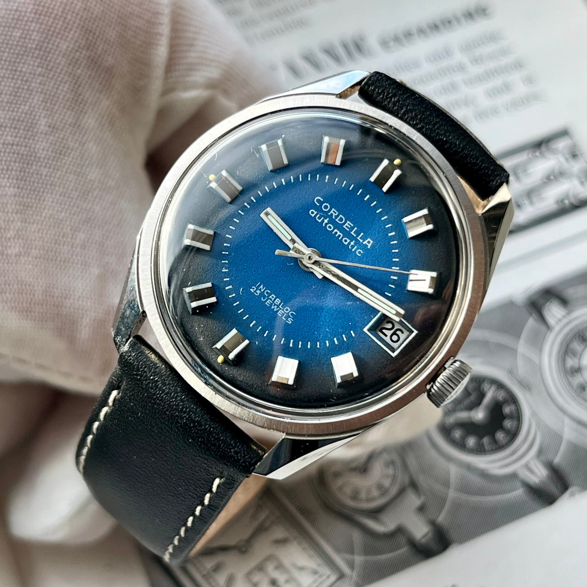 NOS Vintage Cordella Automatic Blue 1970s – WatchEra