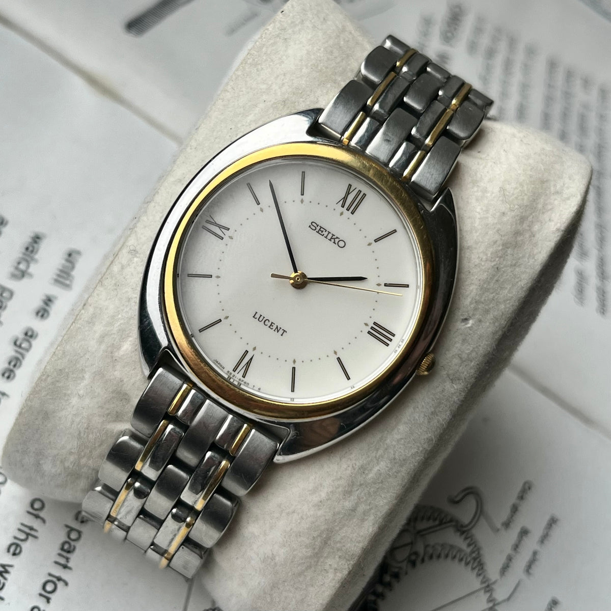 Vintage Seiko Lucent 5E21-6E50 'Gold/Palladium Plated' 1994 Quartz Wat ...