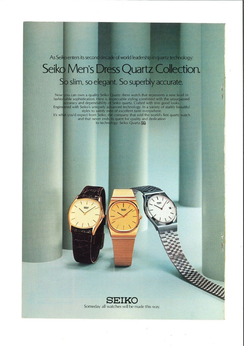Vintage Seiko Advertisement Seiko Dress Quartz SQ – WatchEra